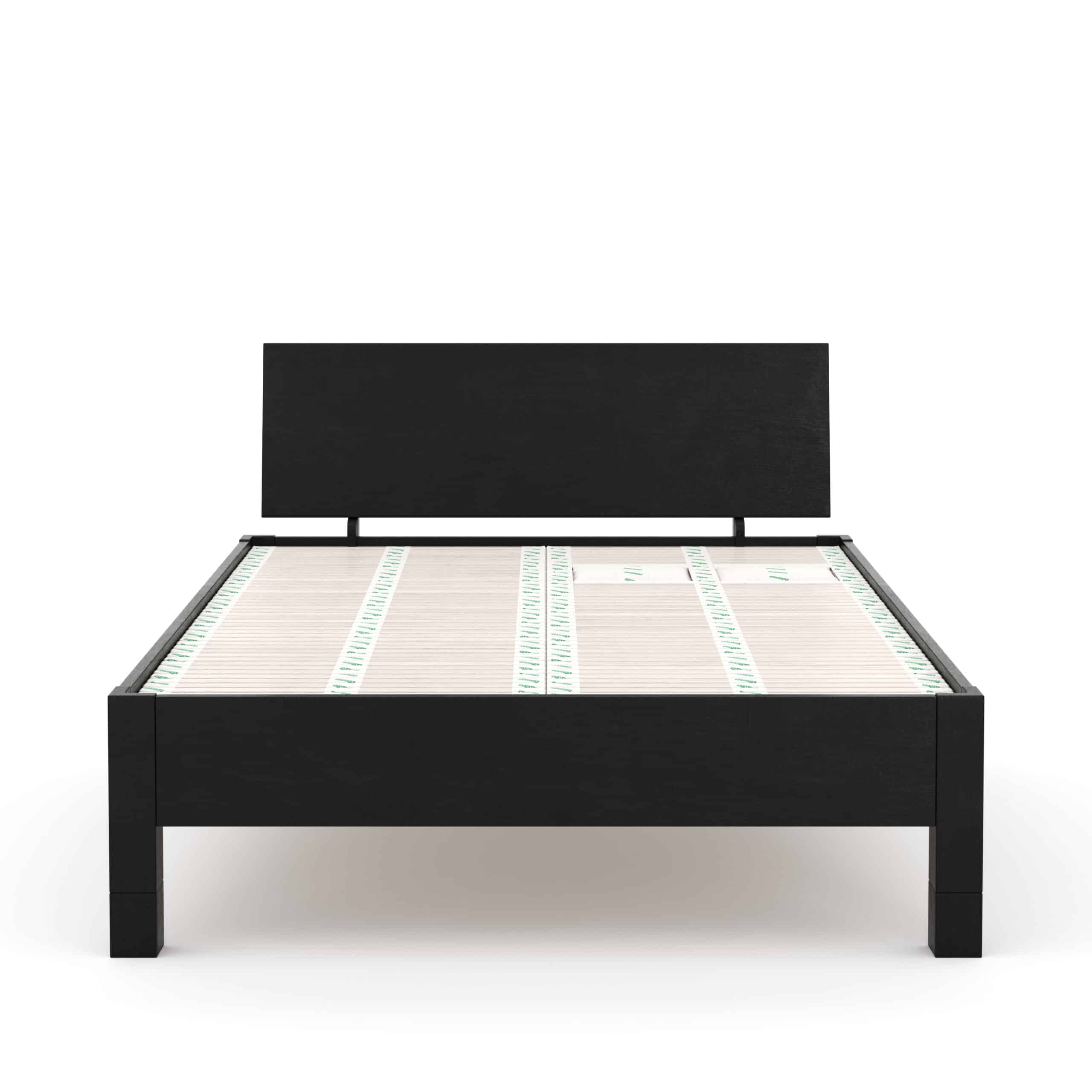 Pummer Bed Frame - Solid Oak with Black Stain